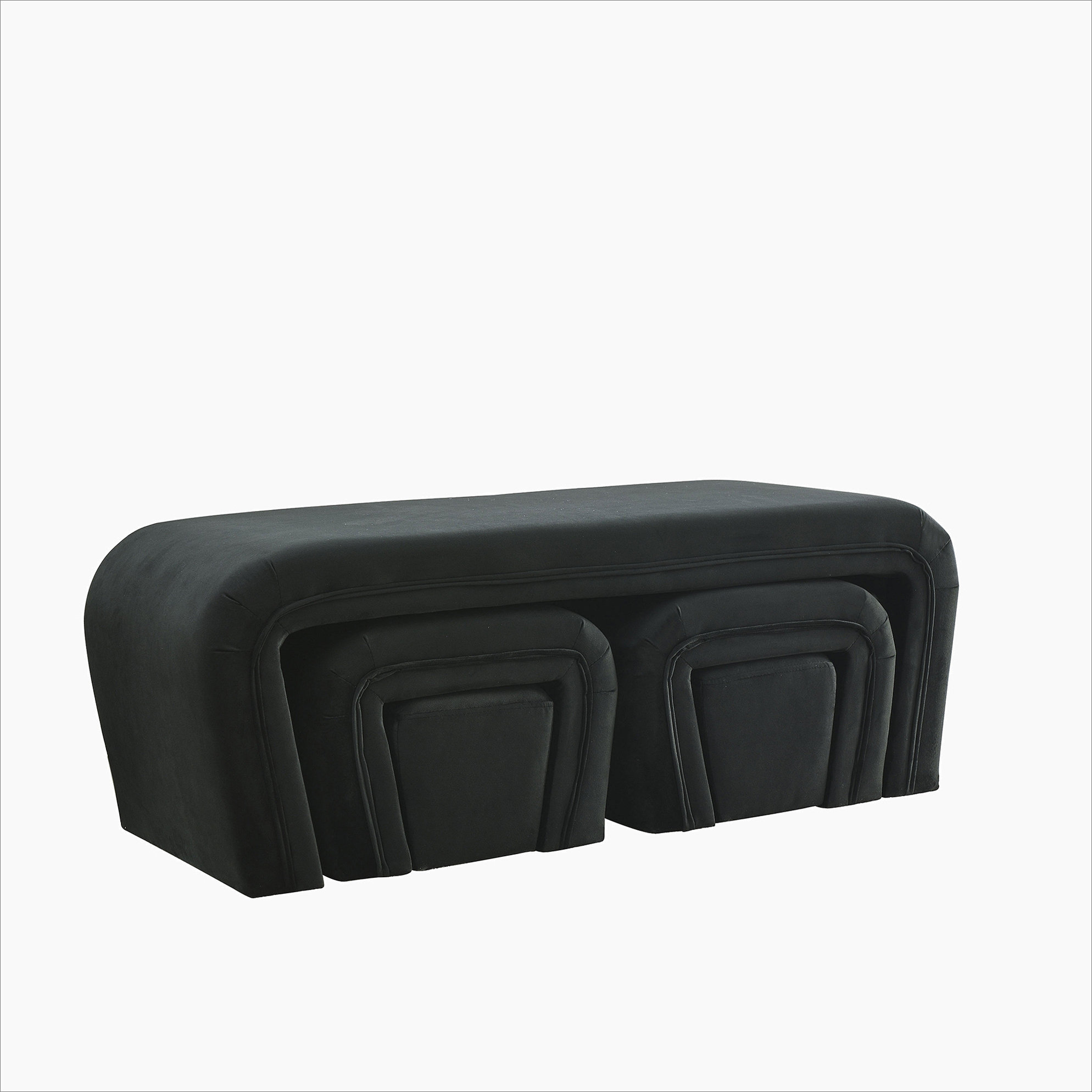 Orren Ellis 46" W Upholstered Nesting Bench, including Four nesting benches | Wayfair